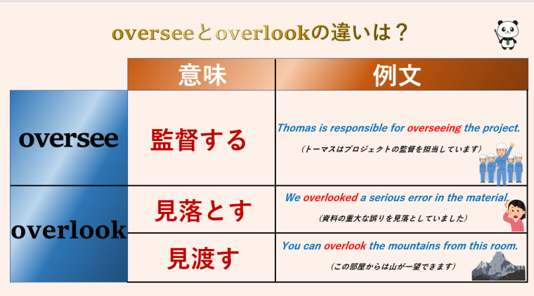 overseeとoverlookの違いは？ | 丸暗記英語からの脱却ブログ